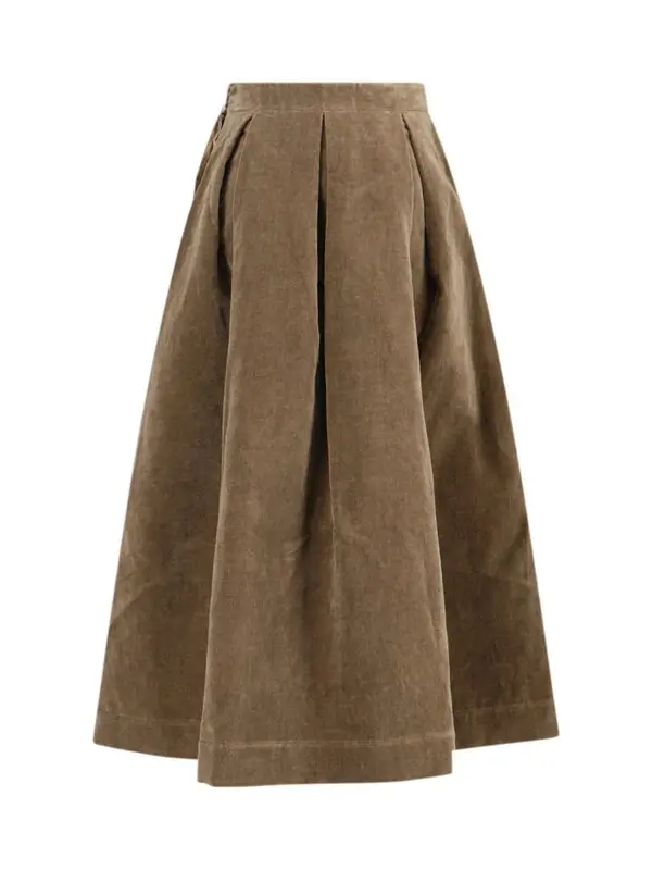 MAISON MARGIELA Pleated Midi Skirt - Green