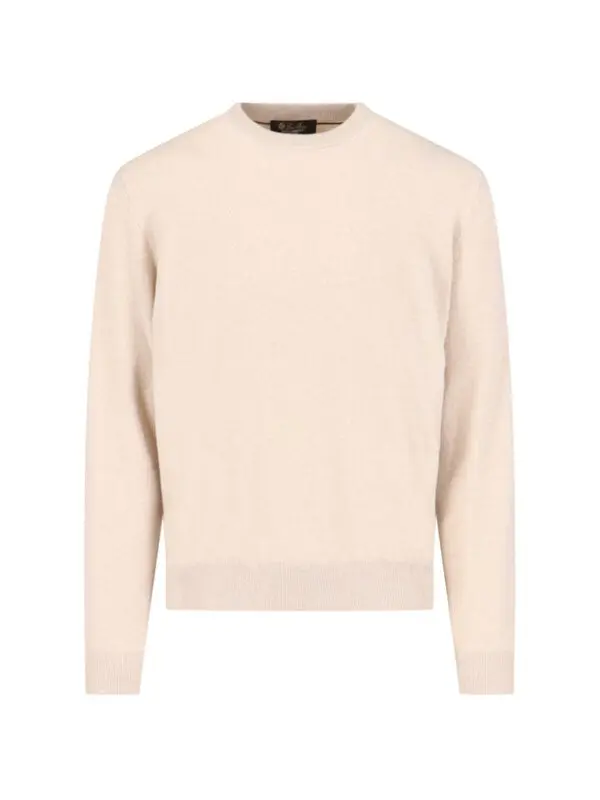 Loro Piana Cashmere Crew Neck Sweater - Beige
