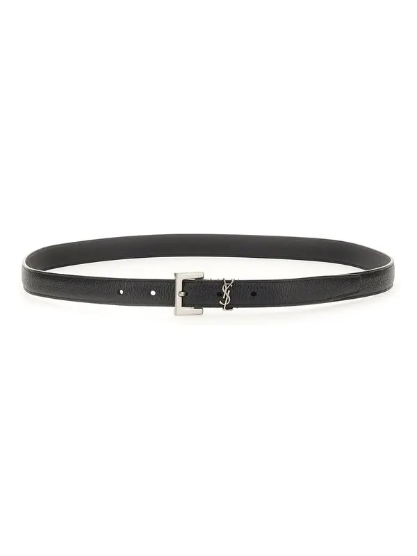 Saint Laurent Thin Cassandra Belt - Black