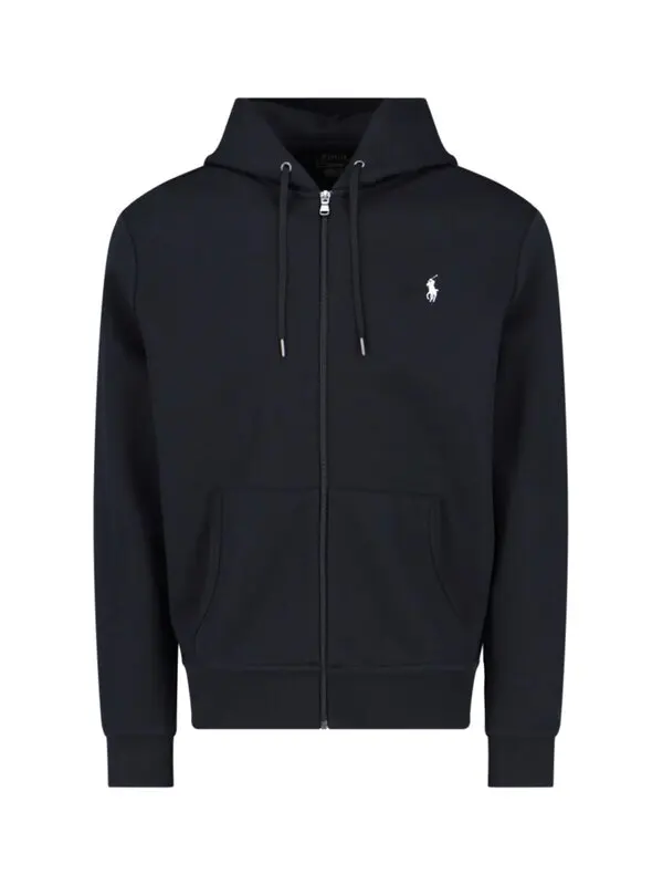 Polo Ralph Lauren Zip-up Logo Hoodie - Black