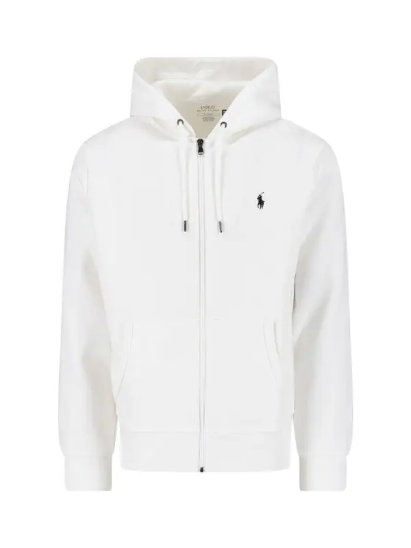 Polo Ralph Lauren Zip-up Logo Hoodie - White