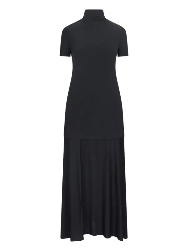 JIL SANDER Draped Midi Dress - Black