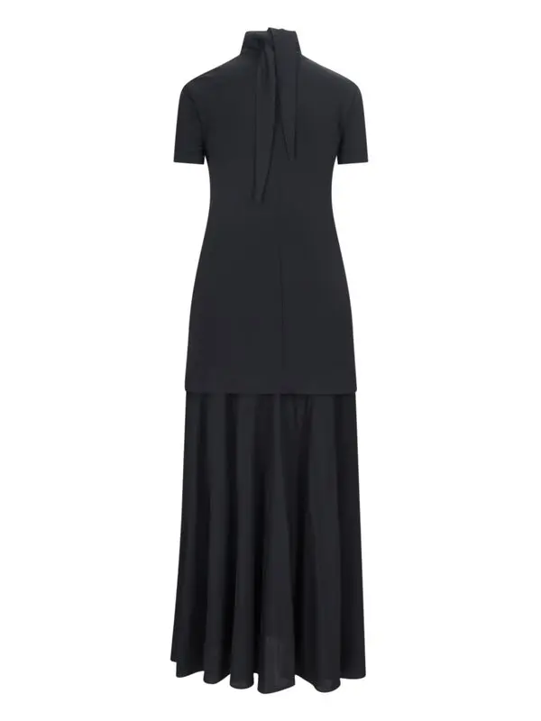 JIL SANDER Draped Midi Dress - Black