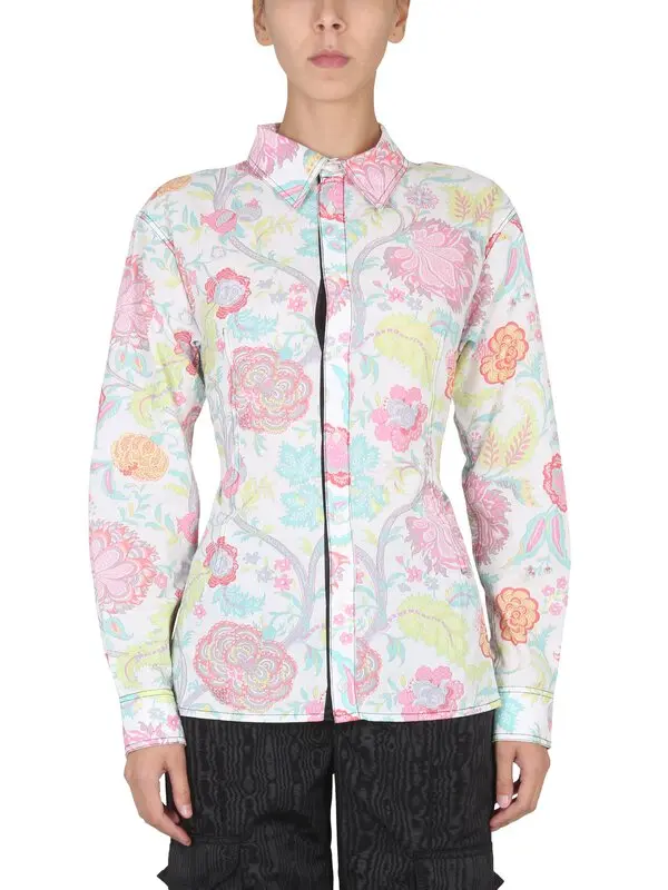MARINE SERRE Floral Print Shirt - Multicolour