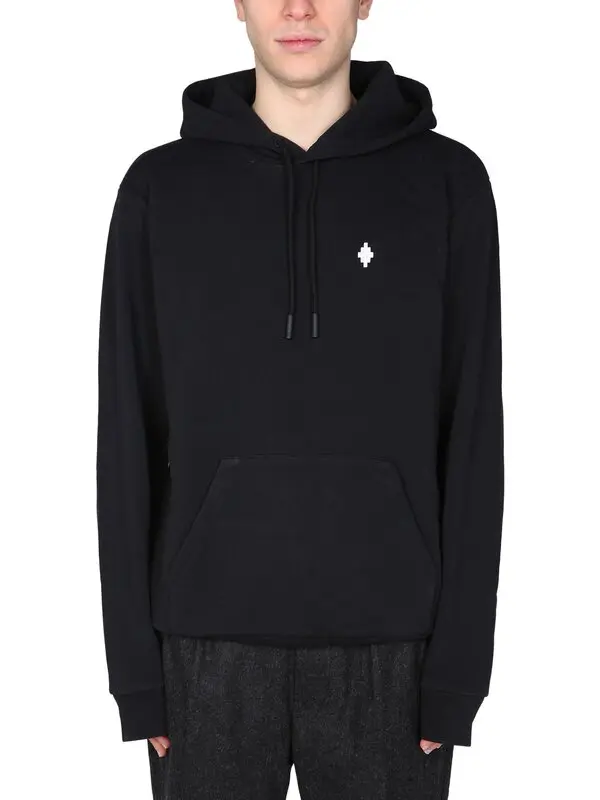 MARCELO BURLON COUNTY OF MILAN Cross Regular Fit Hooded Sweatshirt - Black