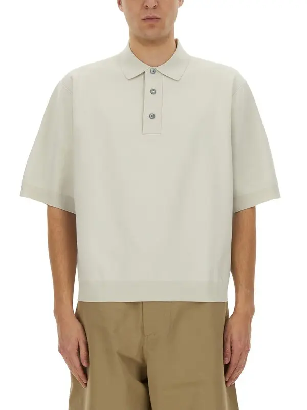 Studio Nicholson Knitted Polo - Ivory