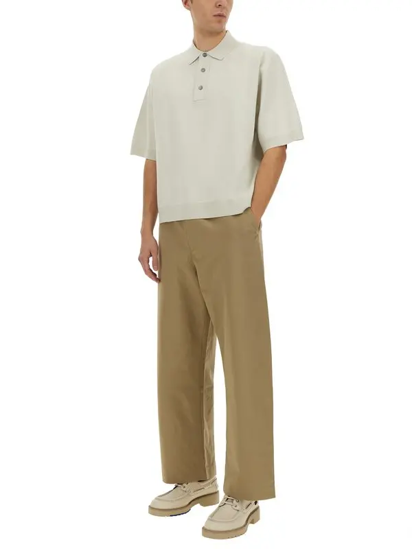 Studio Nicholson Knitted Polo - Ivory