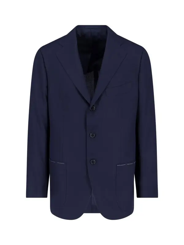 Cesare Attolini Single-breasted Wool Blazer - Blue