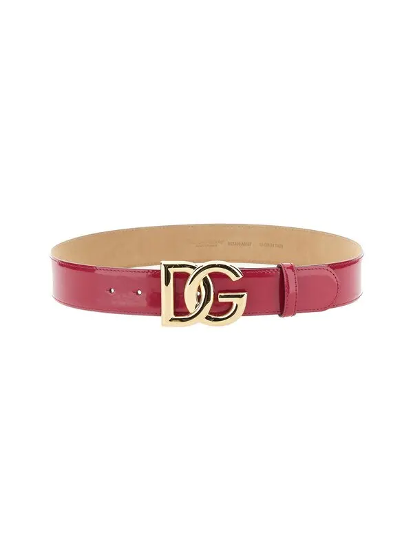 Dolce & Gabbana Belt With Silver Tone Hardware - Pink