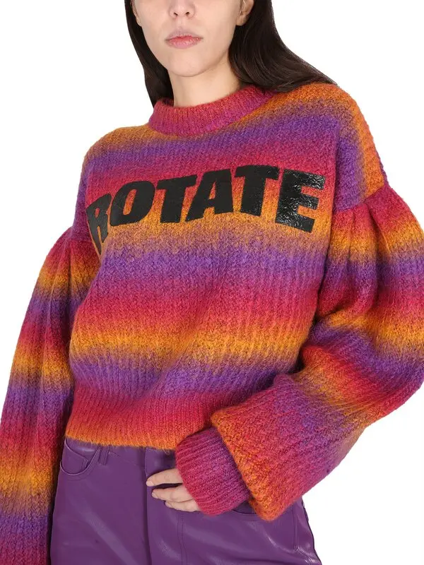 ROTATE BY BIRGER CHRISTENSEN Crewneck Sweater With Logo - Multicolour