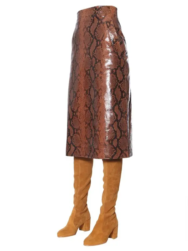 Dsquared2 Python Print High-waist Skirt