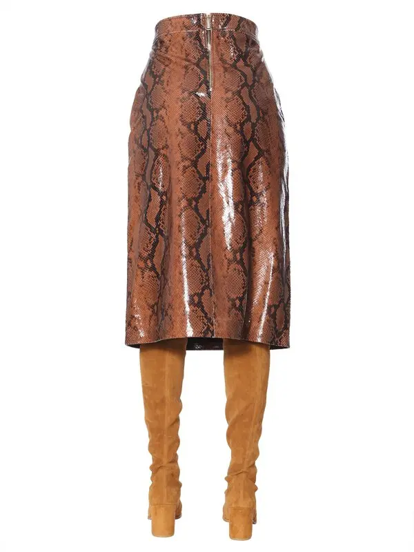 Dsquared2 Python Print High-waist Skirt