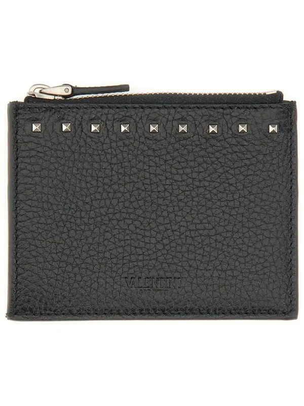 Valentino Garavani Rockstud" Card Holder - Black