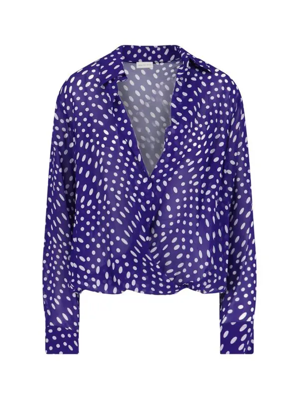 Aspesi Semi-transparent Animal Print Shirt - Purple