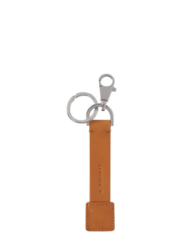 Il Bisonte Leather Key Ring - Brown