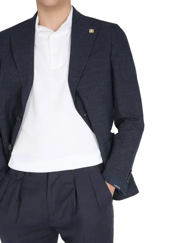 LARDINI Single-breasted Jacket - Blue