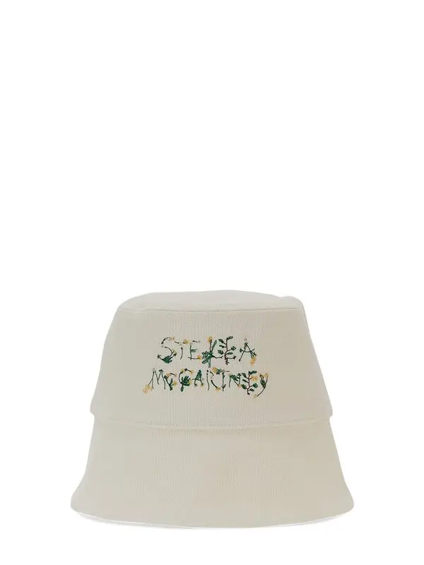 Stella McCartney Bucket Hat With Logo - White