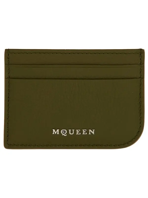 Alexander McQueen Leather Card Holder - Military Green