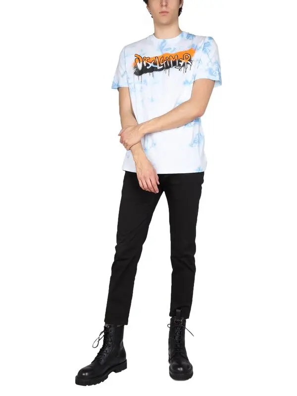 DISCLAIMER Logo Print T-shirt - Azure
