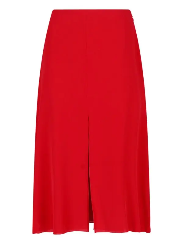 Loro Piana Silk Midi Skirt - Red