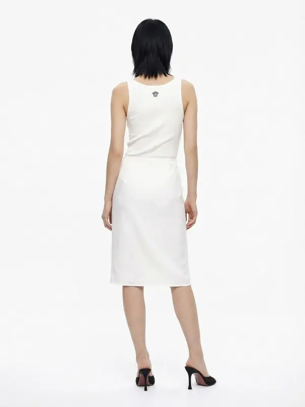 Loro Piana Silk Midi Skirt - White