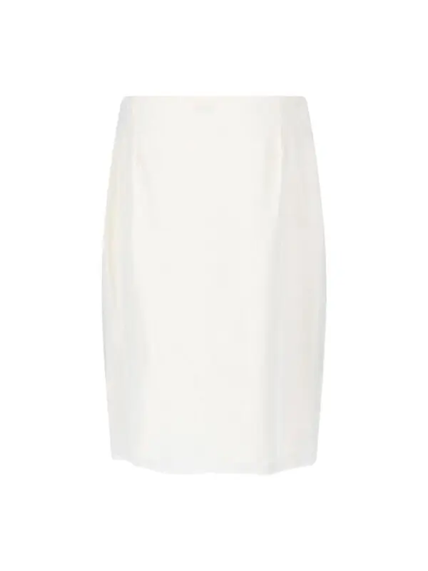 Loro Piana Silk Midi Skirt - White