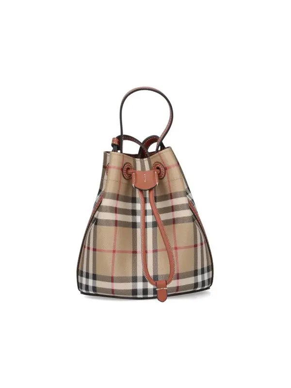 Burberry Tb Mini Bucket Bag - Beige