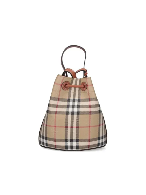 Burberry Tb Mini Bucket Bag - Beige
