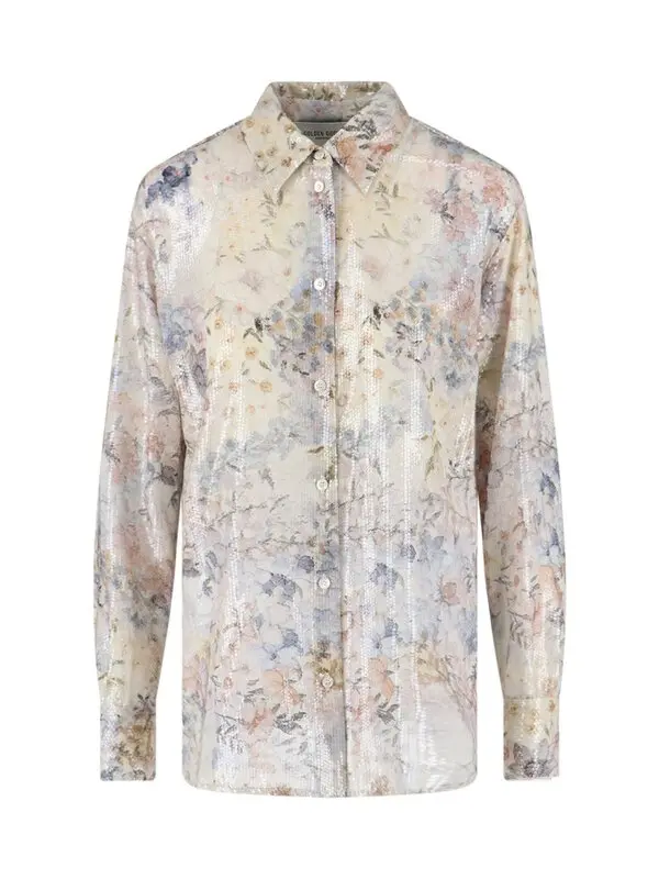 GOLDEN GOOSE Issey Miyake Sequin Floral Print Shirt