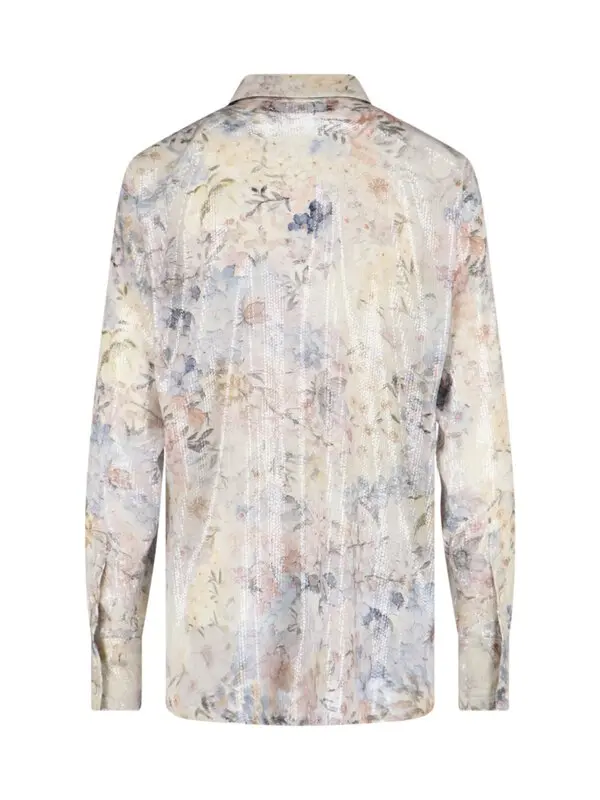 GOLDEN GOOSE Issey Miyake Sequin Floral Print Shirt