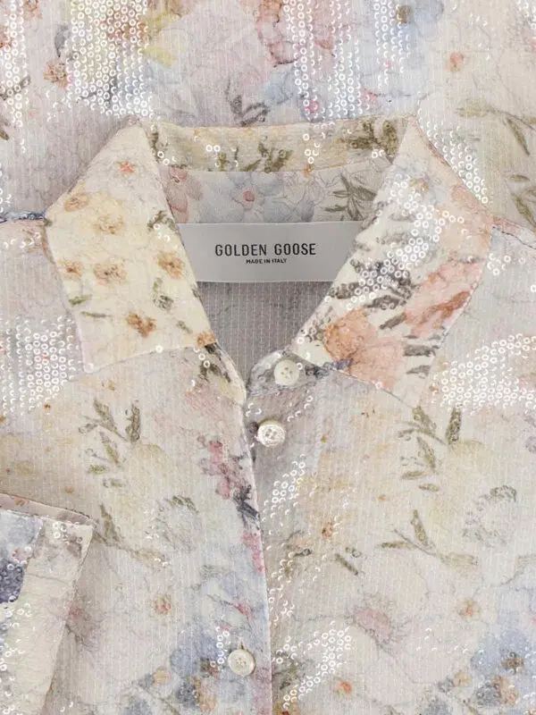 GOLDEN GOOSE Issey Miyake Sequin Floral Print Shirt