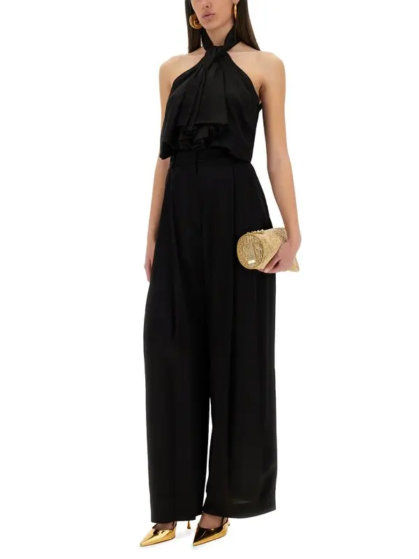 Nina Ricci Wide-leg Pleated Trousers - Black