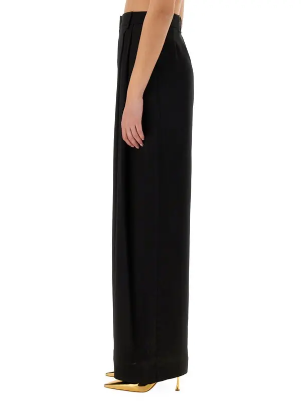 Nina Ricci Wide-leg Pleated Trousers - Black