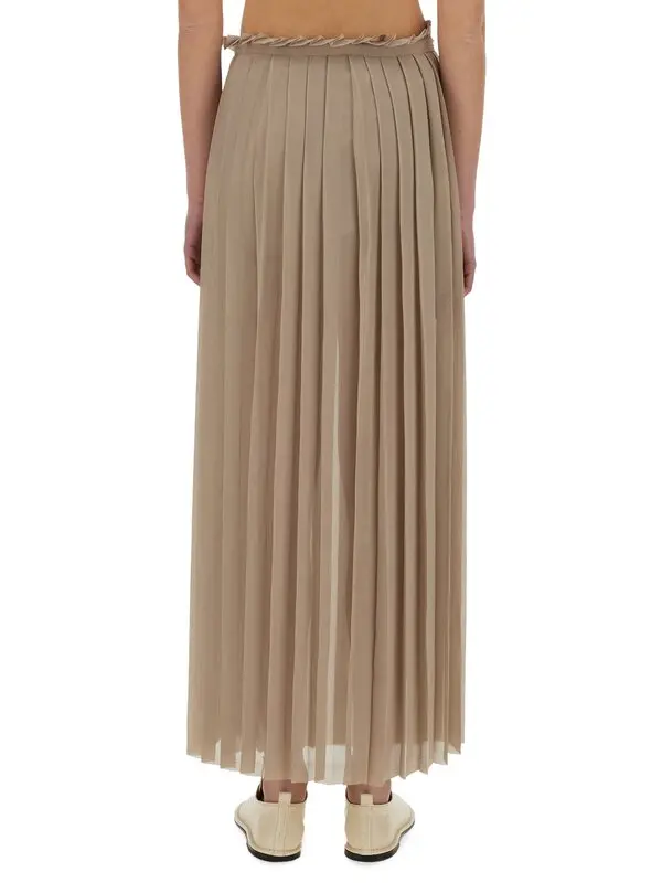 Ami Long Pleated Skirt
