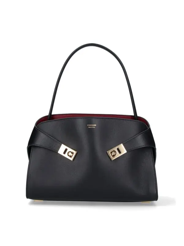 FERRAGAMO Medium Hug Soft Bag - Black