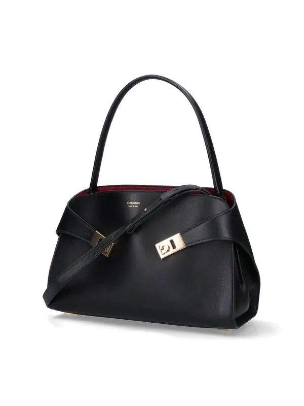 FERRAGAMO Medium Hug Soft Bag - Black