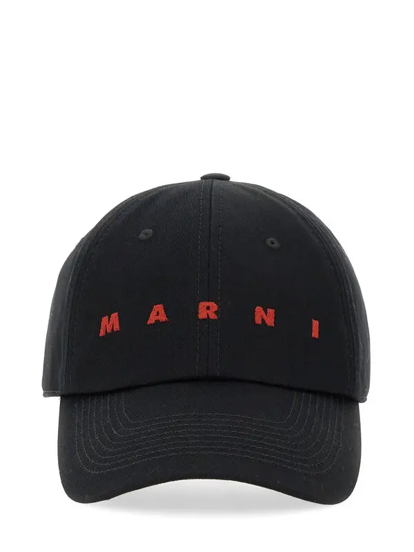 Marni Baseball Cap With Logo - Black