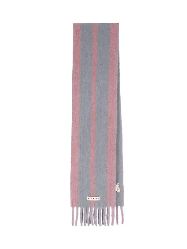 Marni Striped Logo Scarf - Pink