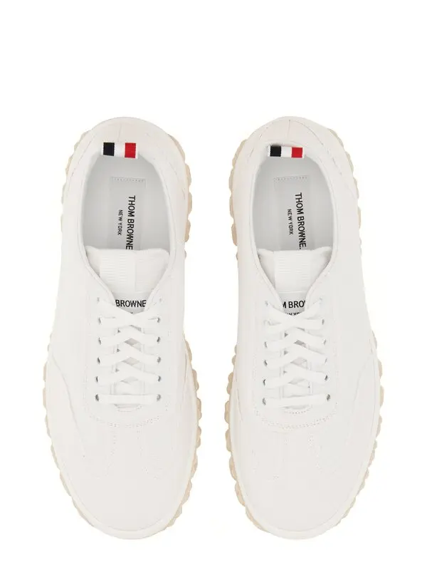 Thom Browne Cotton Canvas Low Top Sneaker