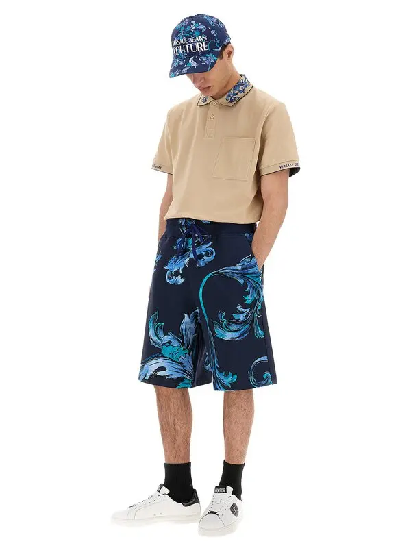 Versace Sports Shorts Outline Baroque - Blue