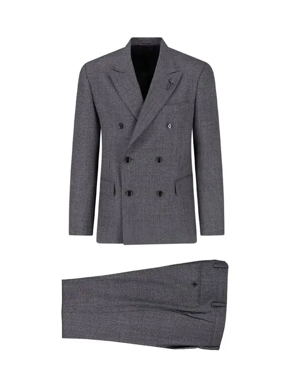 Cesare Attolini Tagliatore Virgin Wool Double-breasted Suit - Gray