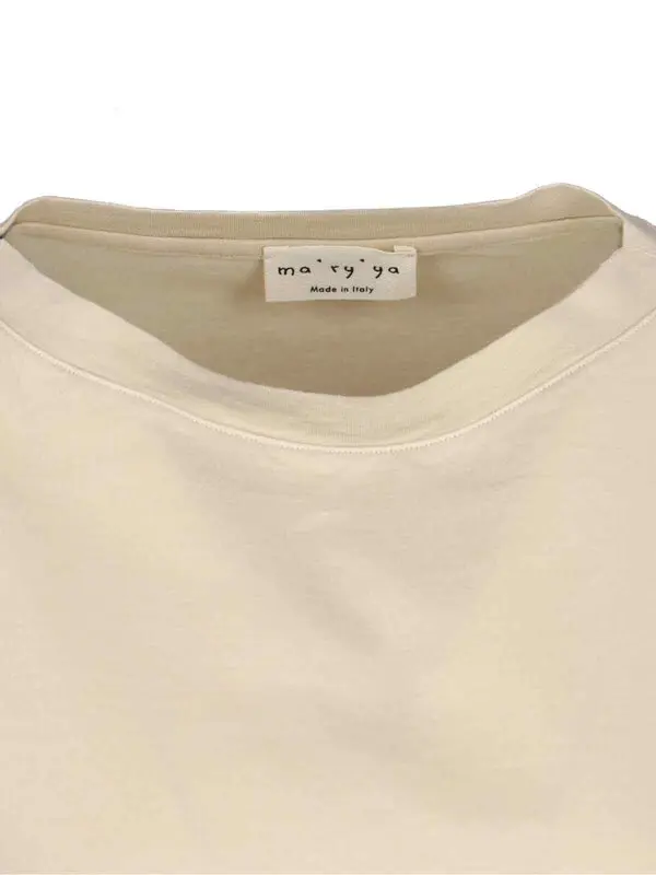 MA'RY'YA Round Neckline T-shirt - Beige