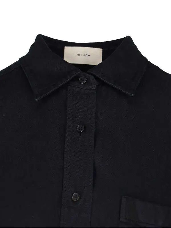THE ROW Nesson Linen Denim Shirt - Black