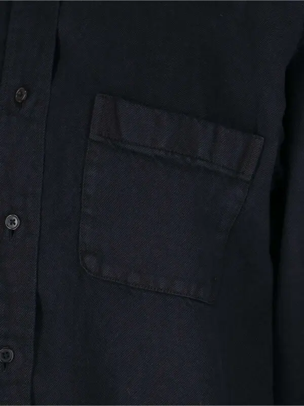 THE ROW Nesson Linen Denim Shirt - Black