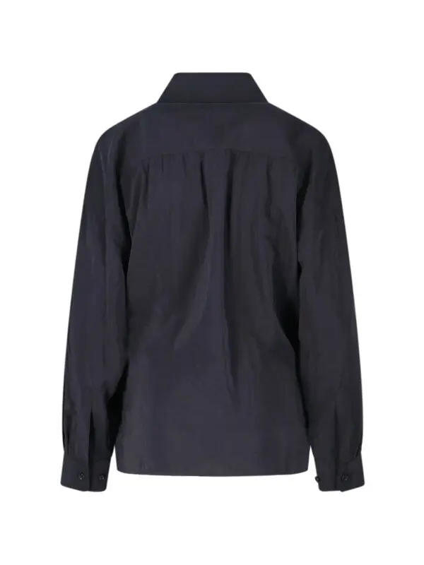 LEMAIRE Draped Cotton-silk Blend Shirt - Black