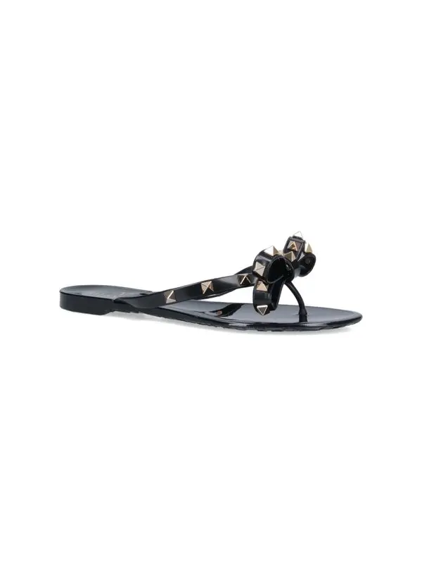 Valentino Garavani Rockstud Thong Sandals - Black