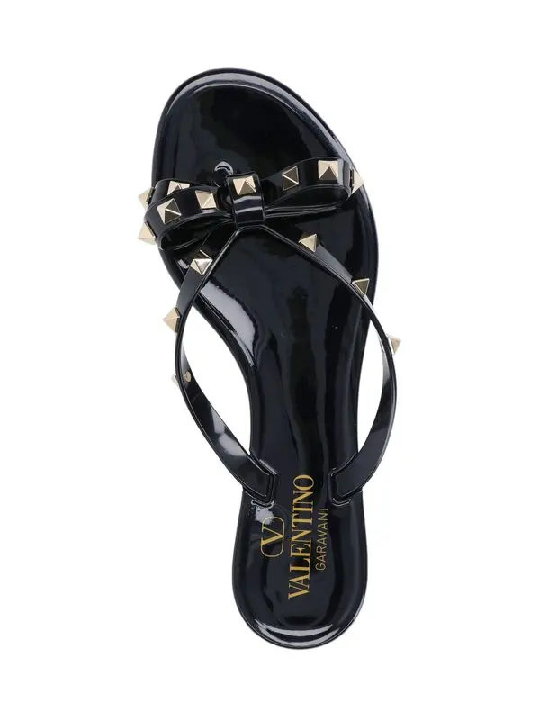 Valentino Garavani Rockstud Thong Sandals - Black