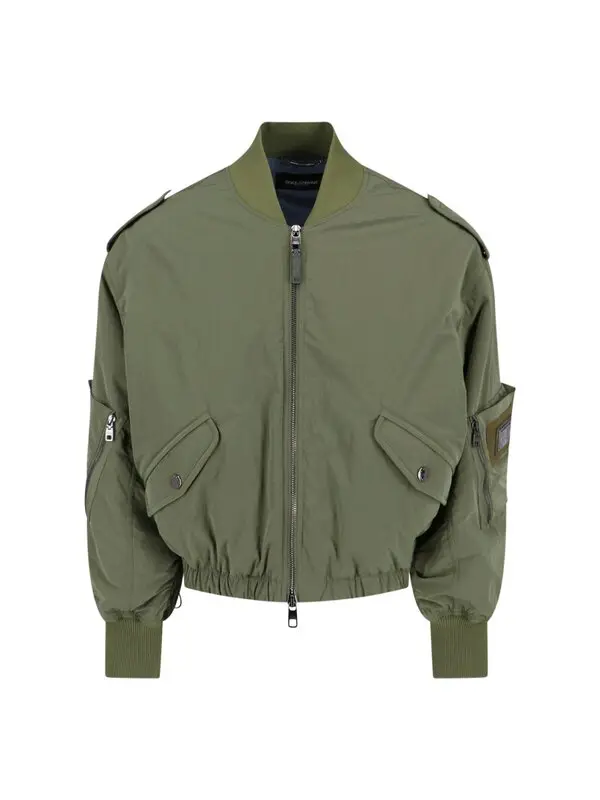 Off-White Logo Bomber Jacket - Green