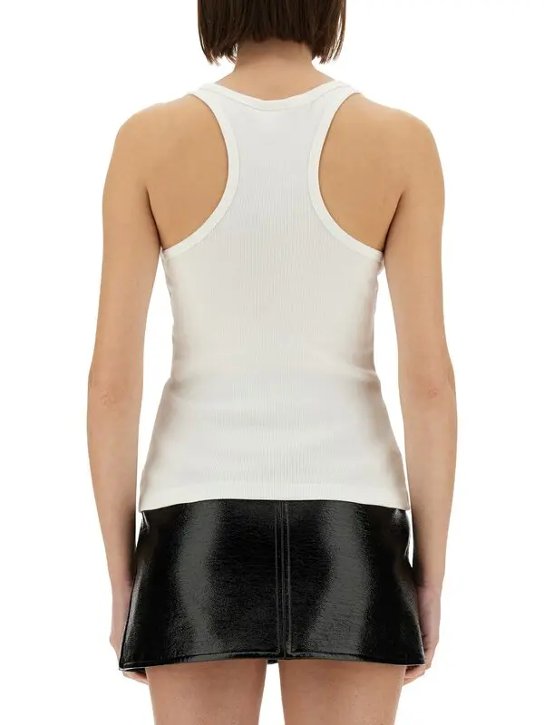 COURREGES Ribbed Tank Top - White