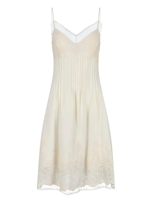 Ermanno Scervino Silk Midi Dress - White